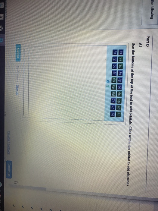 Solved Part D Al Use the buttons at the top of the tool to | Chegg.com