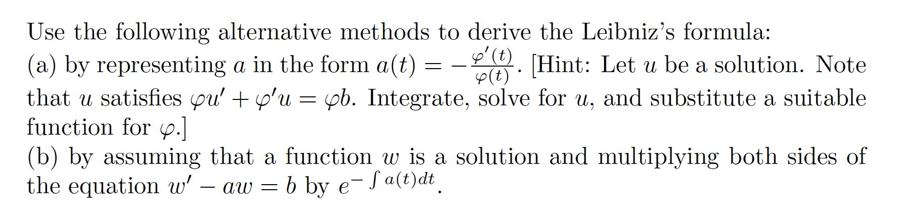 Solved Use the following alternative methods to derive the | Chegg.com