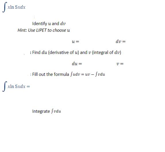 Solved Identify \\( u \\) and \\( d v \\) Hint: Use LIPET to | Chegg.com