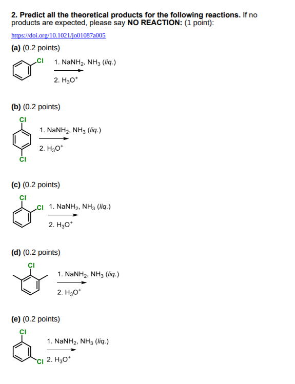 Solved 2. Predict all the theoretical products for the | Chegg.com