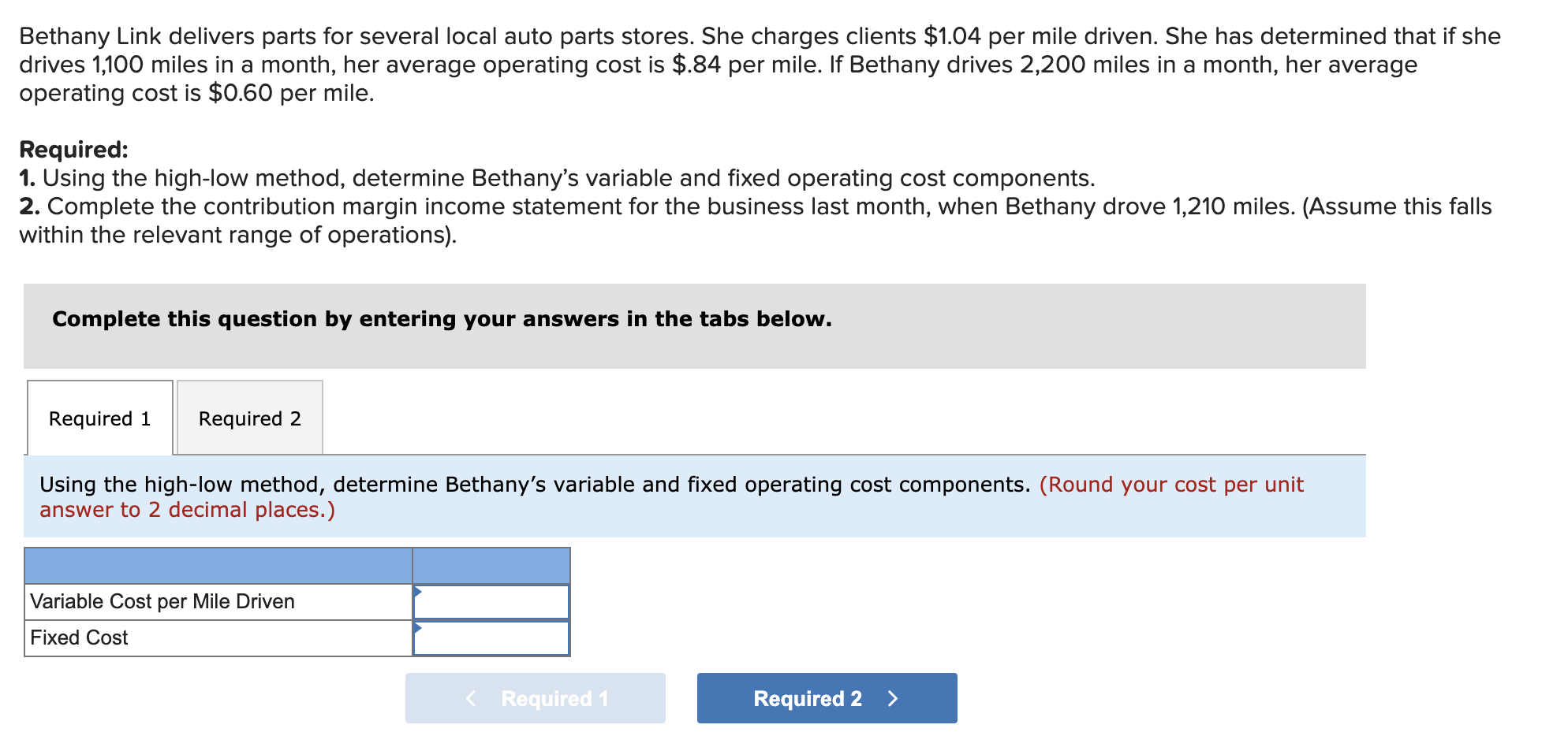 Solved Bethany Link delivers parts for several local auto | Chegg.com