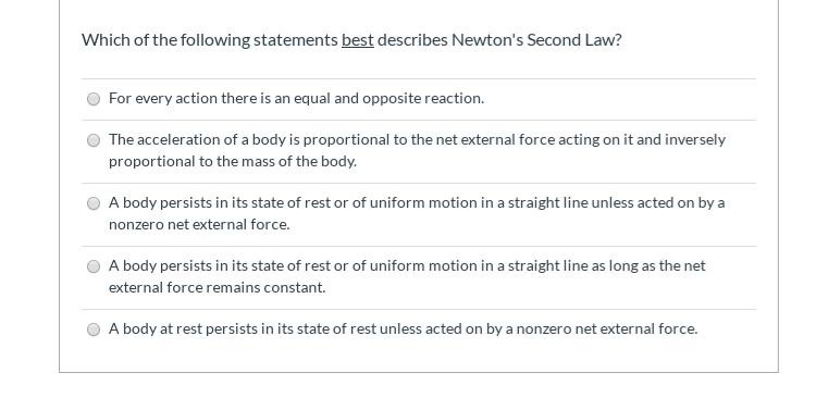 Solved Which of the following statements best describes | Chegg.com