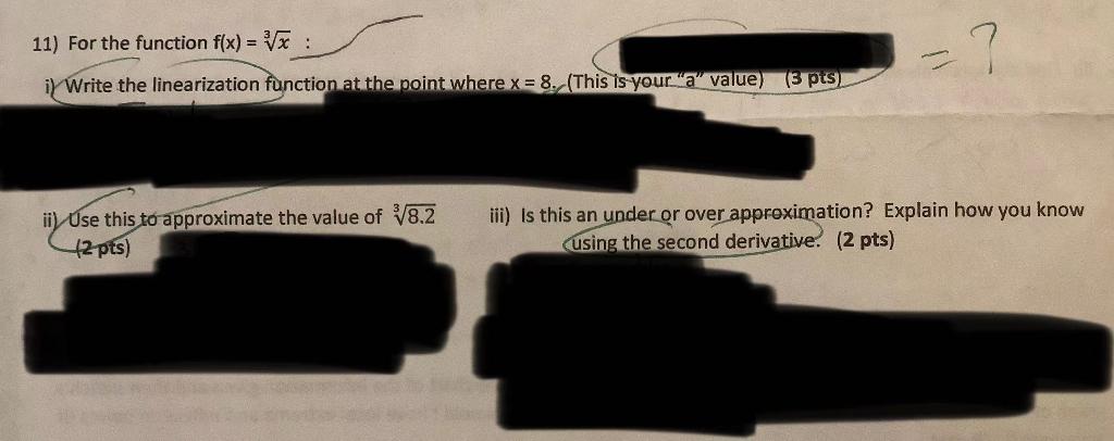 Solved i)Write the linearization function at the point where | Chegg.com
