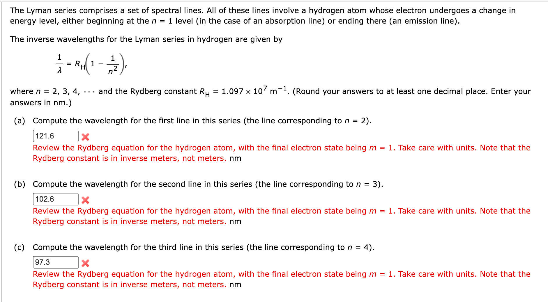 Solved The Lyman series comprises a set of spectral lines. | Chegg.com