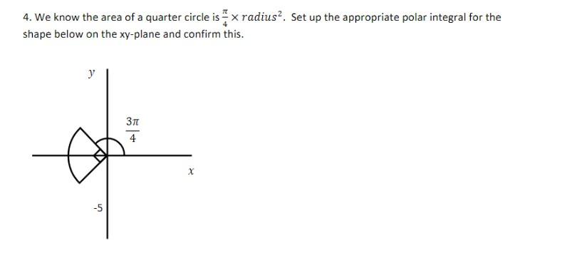 Solved 4. We know the area of a quarter circle is * x | Chegg.com