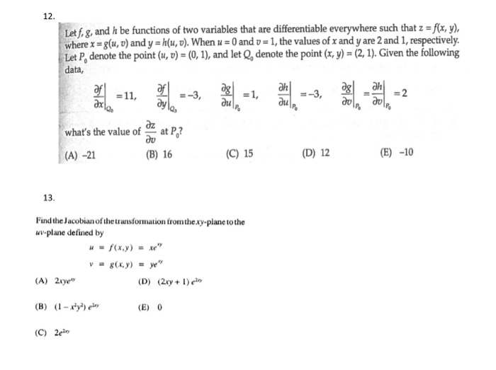 Solved Let f, g, and h be functions of two variables that | Chegg.com