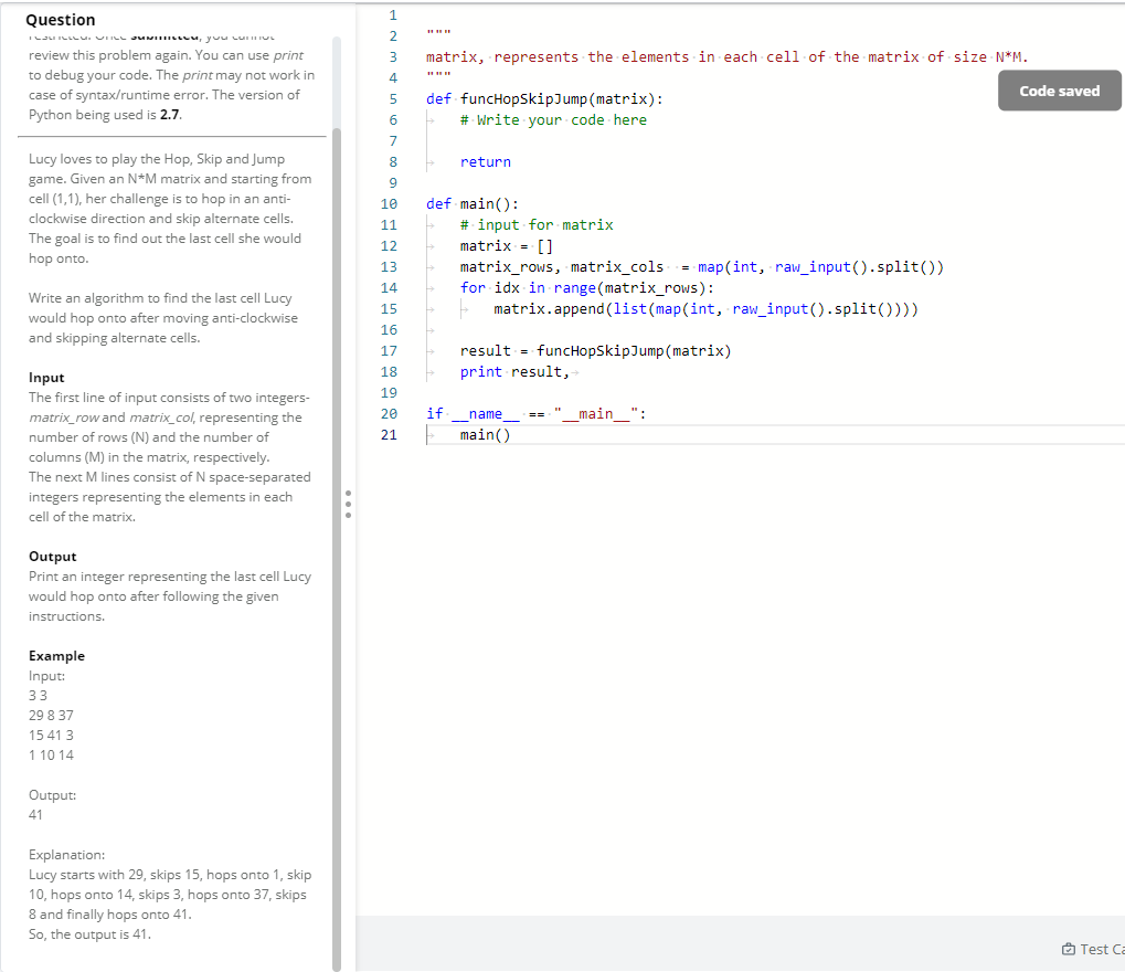 Solved Lucy loves to play the Hop, Skip and Jump game. Given | Chegg.com