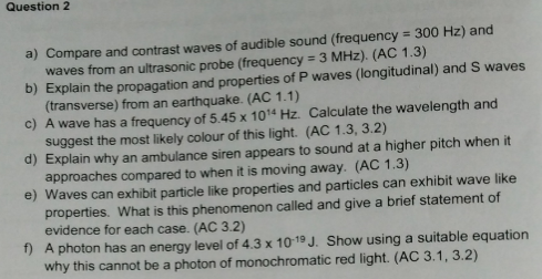 Solved a) Compare and contrast waves of audible sound | Chegg.com