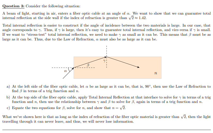 Solved Question 3: Consider the following situation: A beam | Chegg.com