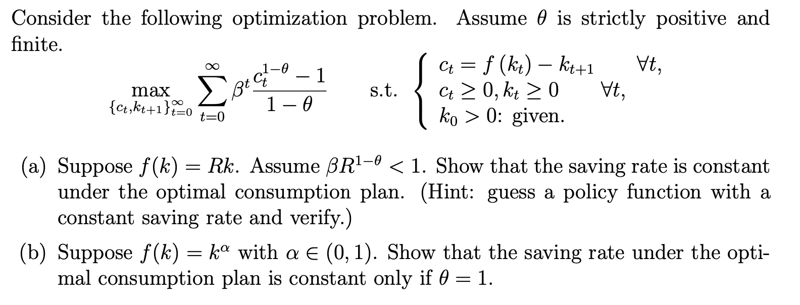 Solved Consider the following optimization problem. Assume θ | Chegg.com