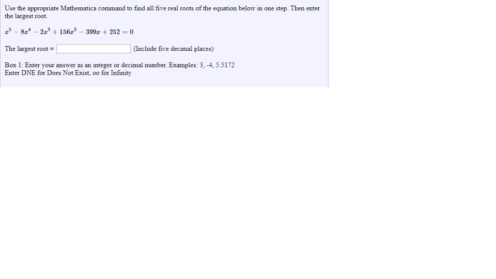Solved Use the appropriate Mathematica command to find all | Chegg.com