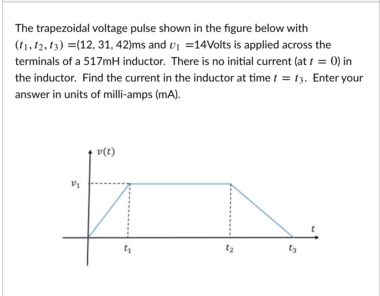 Solved The trapezoidal voltage pulse shown in the figure | Chegg.com