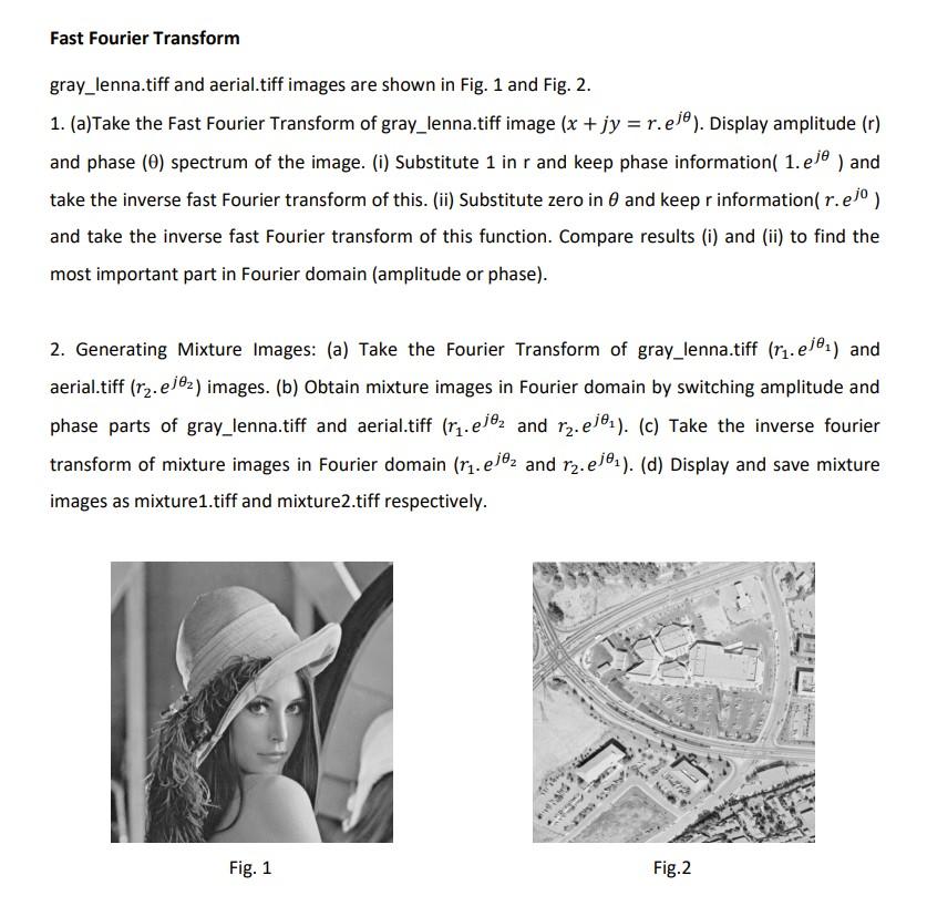 Solved Fast Fourier Transform gray_lenna.tiff and | Chegg.com