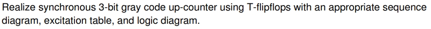 Realize synchronous 3-bit gray code up-counter using | Chegg.com