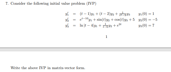 Solved 7. Consider the following initial value problem (IVP) | Chegg.com