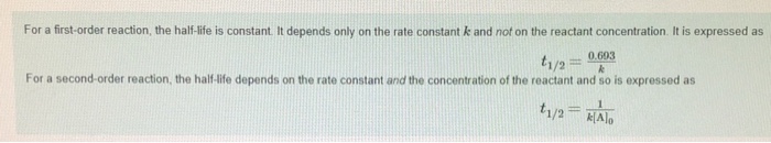 Solved Constants 1 Periodic Table The half-life of a | Chegg.com
