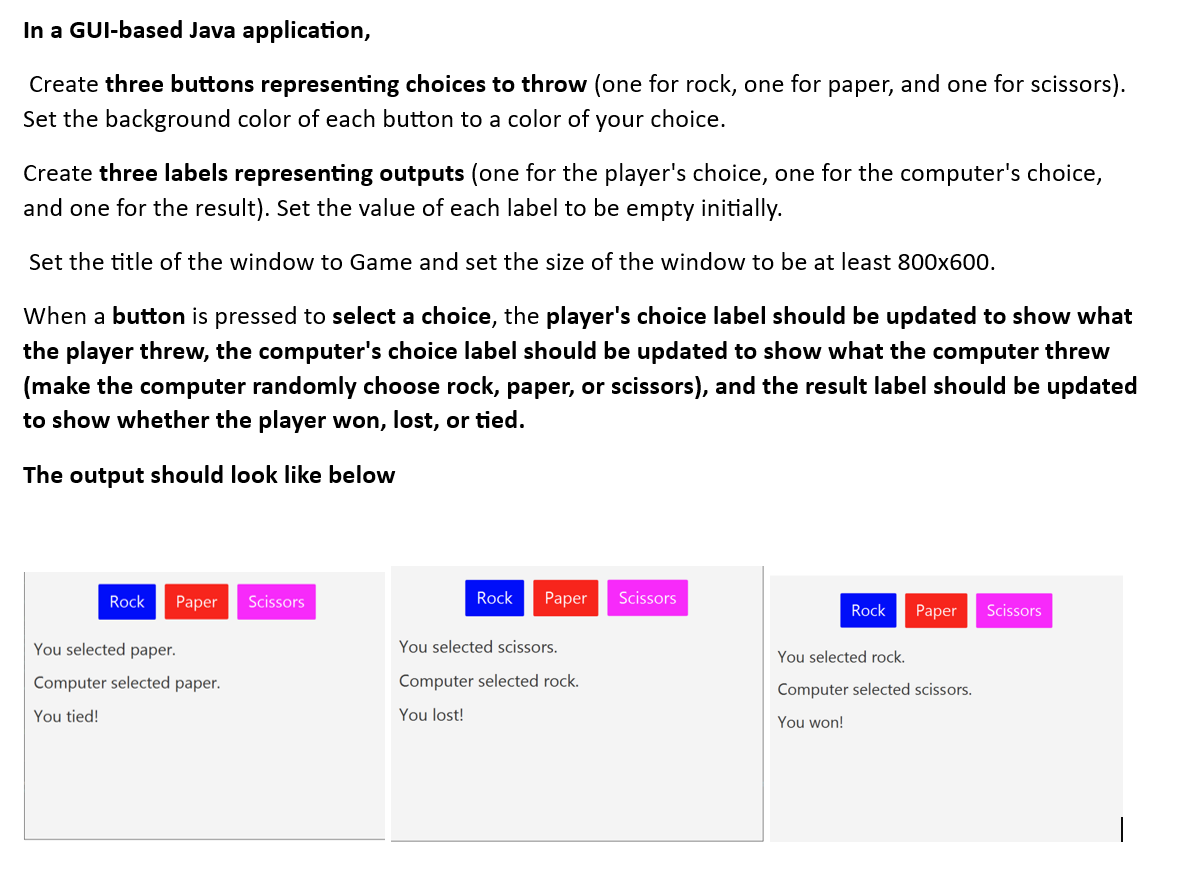 In A Gui Based Java Application Create Three Buttons