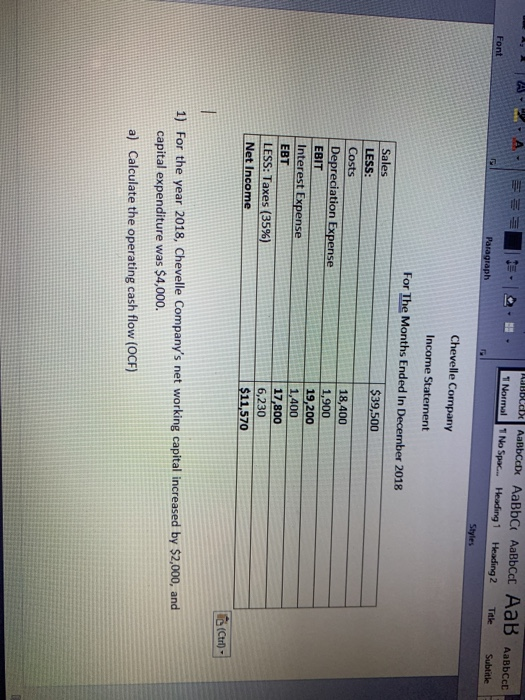 Solved BAaBbCcD AaBbC AaBbCct AaB 1 No Spac. Heading 1 | Chegg.com