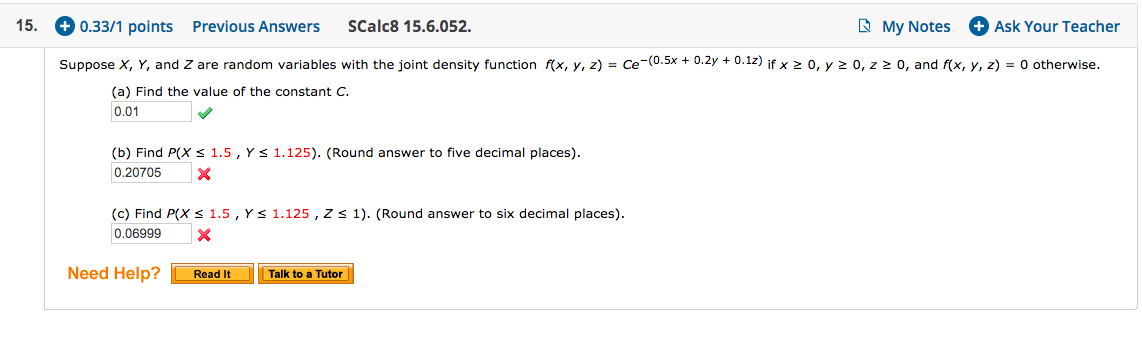 Solved 15 0 33 1 Points Previous Answers Calc8 15 6 052