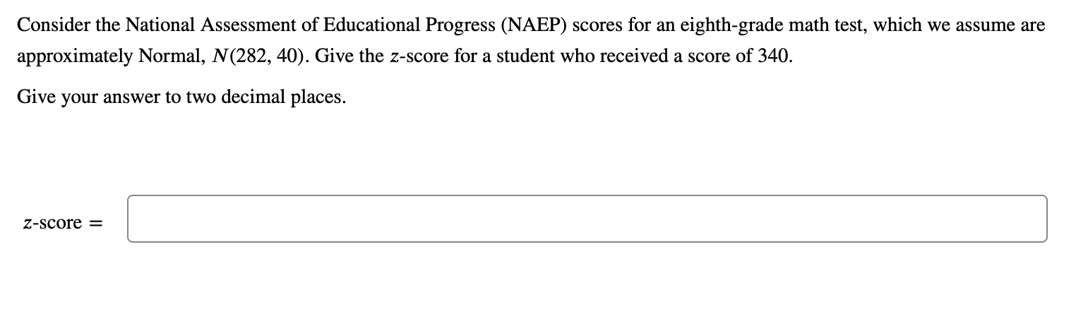 Solved Consider the National Assessment of Educational | Chegg.com