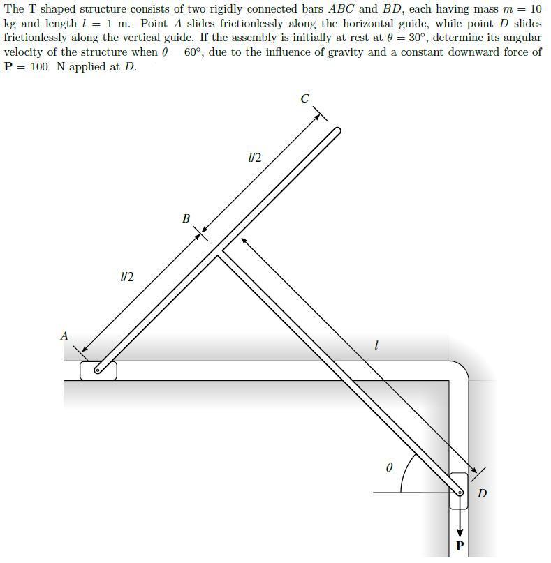 Solved The T-shaped structure consists of two rigidly | Chegg.com