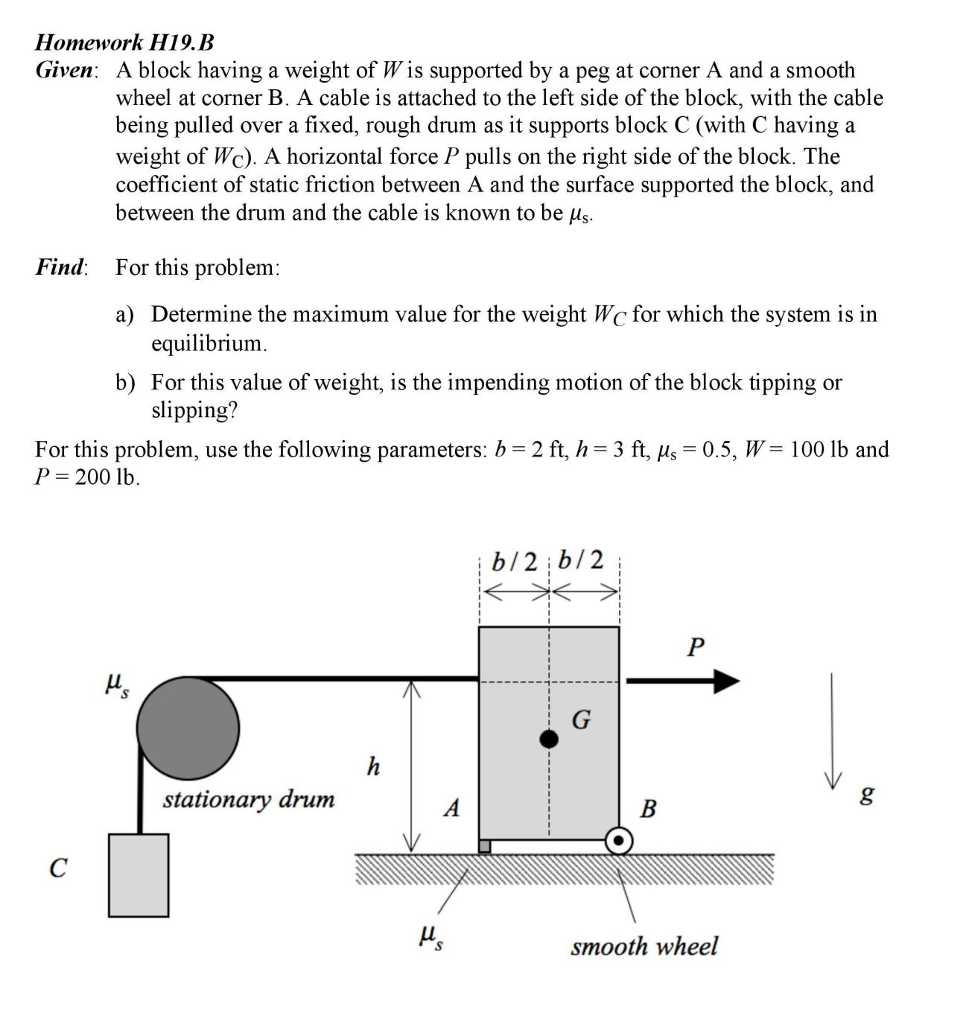 Solved Homework H 19 13 Given A Block Having A Weight Of Chegg solved-homework-h-19-13-given-a-block-having-a-weight-of-chegg
