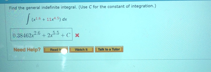 Solved Find the general indefinite integral. (Use C for the | Chegg.com