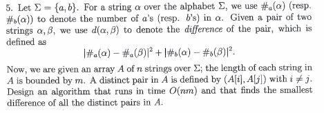 Solved 5. Let Σ={a,b}. For a string α over the alphabet Σ, | Chegg.com