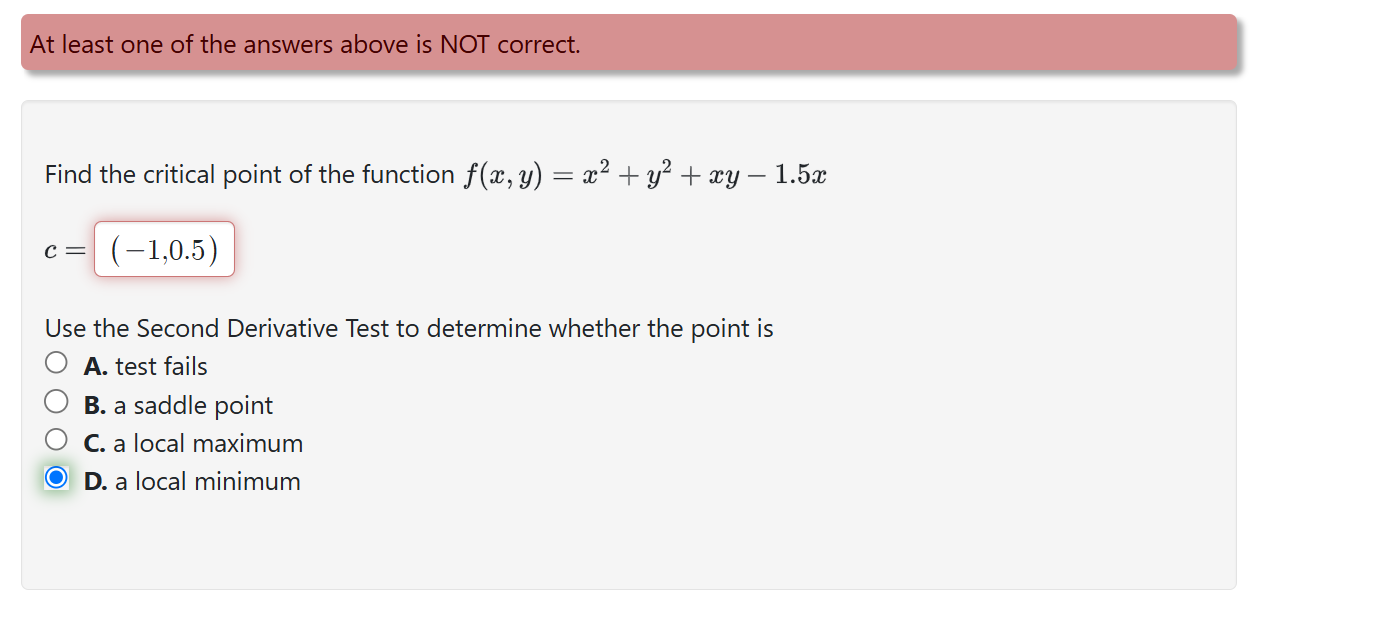 Solved Find the critical point of ﻿the function | Chegg.com