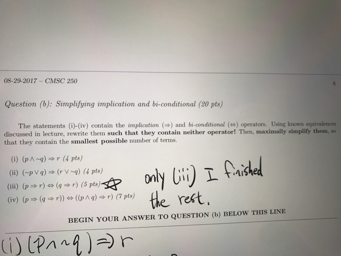 Solved Simplifying implication and bi-conditional The | Chegg.com