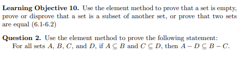 Solved Learning Objective 10 . Use the element method to | Chegg.com