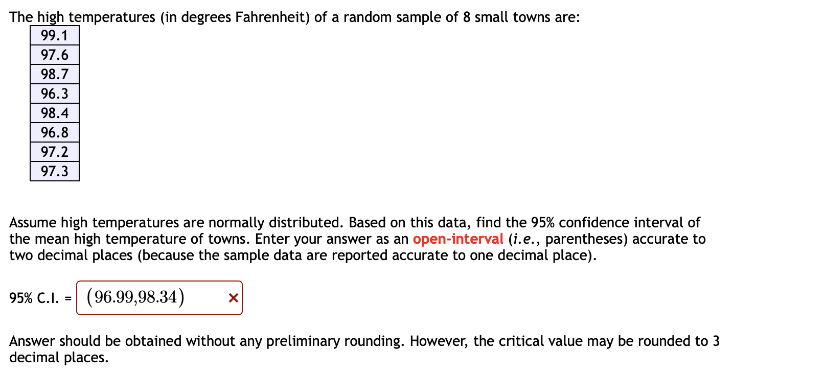 Solved Assume high temperatures are normally distributed. | Chegg.com