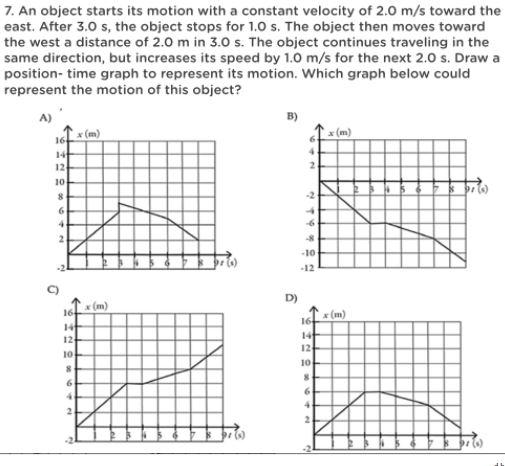 Solved 7. An object starts its motion with a constant | Chegg.com