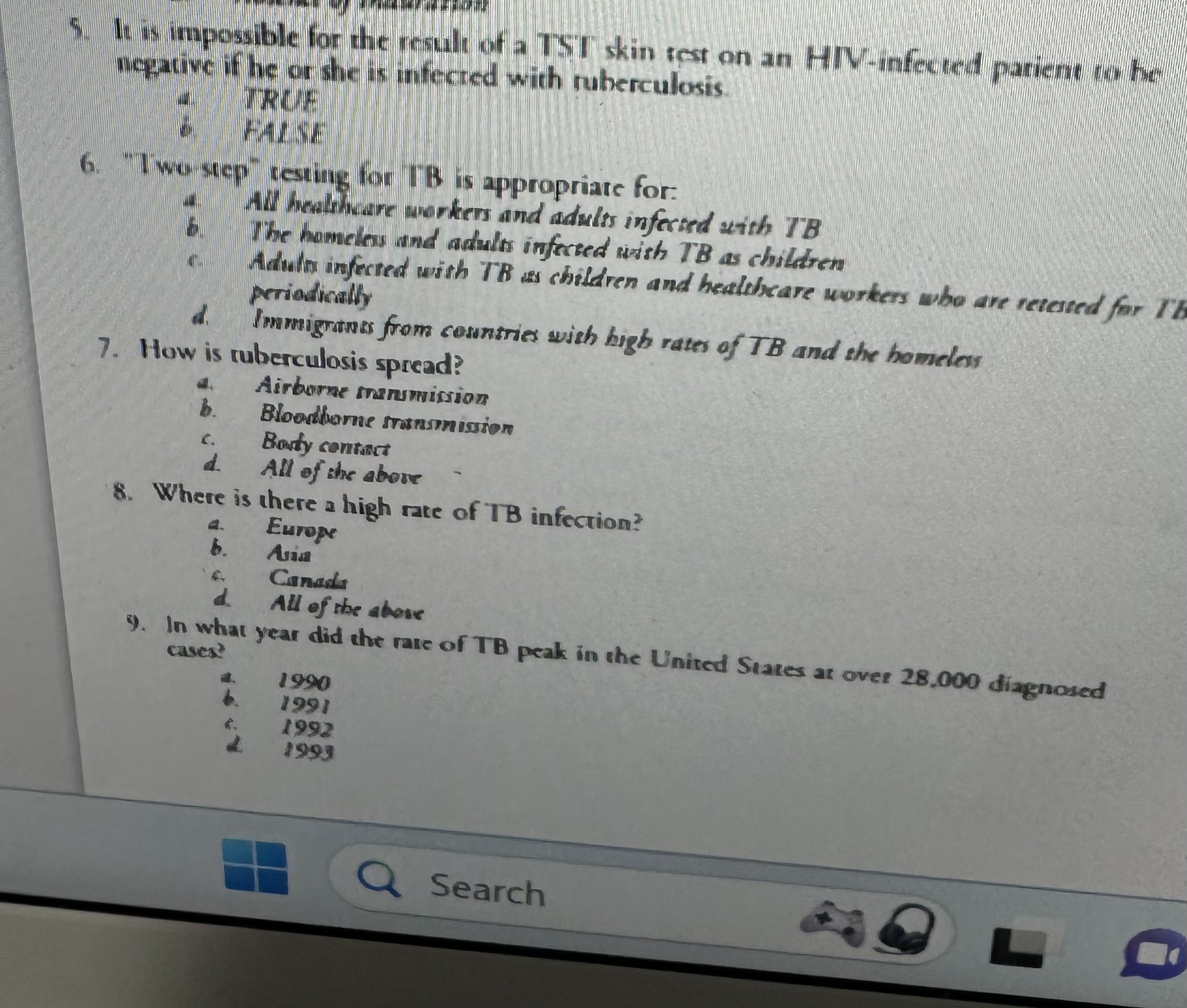Solved 5. It is impossible for the result of a TSI skin test | Chegg.com
