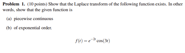 Solved Problem 1. (10 points) Show that the Laplace | Chegg.com