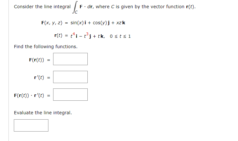Solved Consider the line integral I F.dr, where C is given | Chegg.com