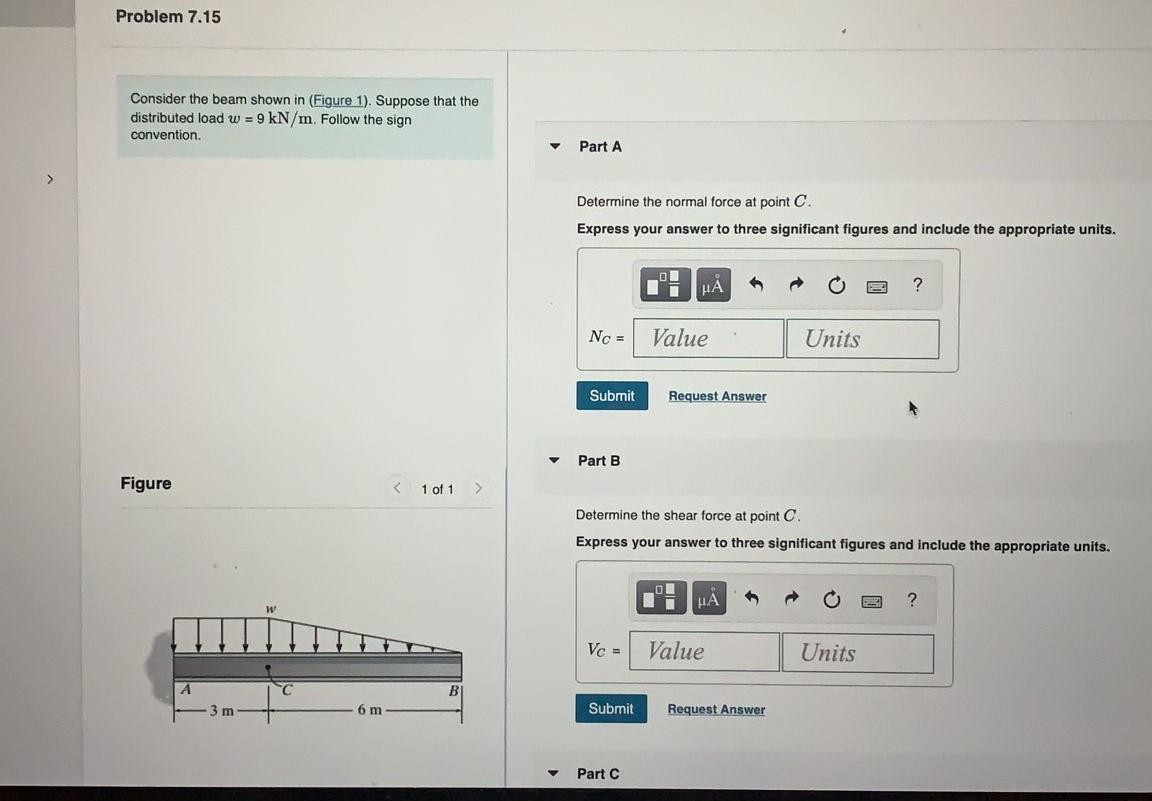 Solved Problem 7.15 Consider the beam shown in (Figure 1). | Chegg.com