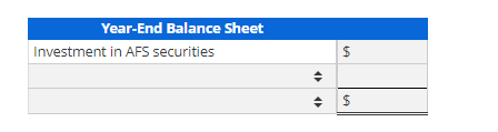 Solved Financial Statement Display of AFS Debt Securities A | Chegg.com