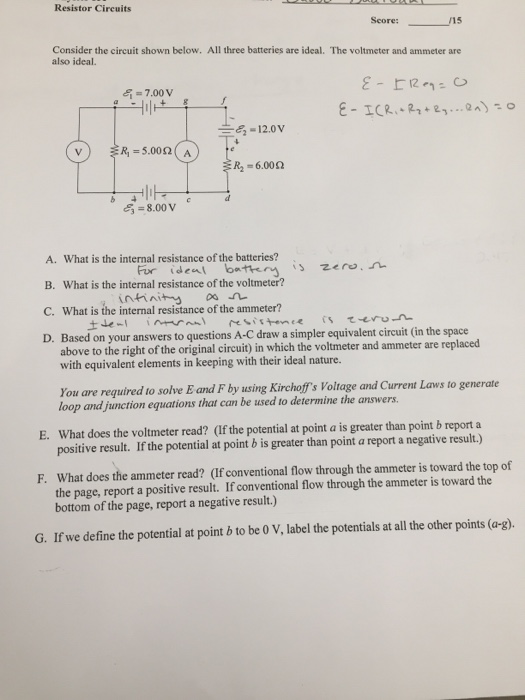 Solved Resistor Circuits Score:/15 Consider the circuit | Chegg.com
