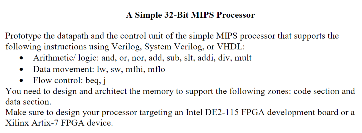 A Simple 32-Bit MIPS Processor Prototype the datapath | Chegg.com