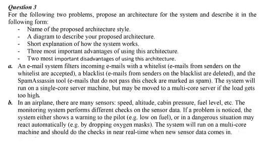 Solved Question 3 For the following two problems, propose an | Chegg.com