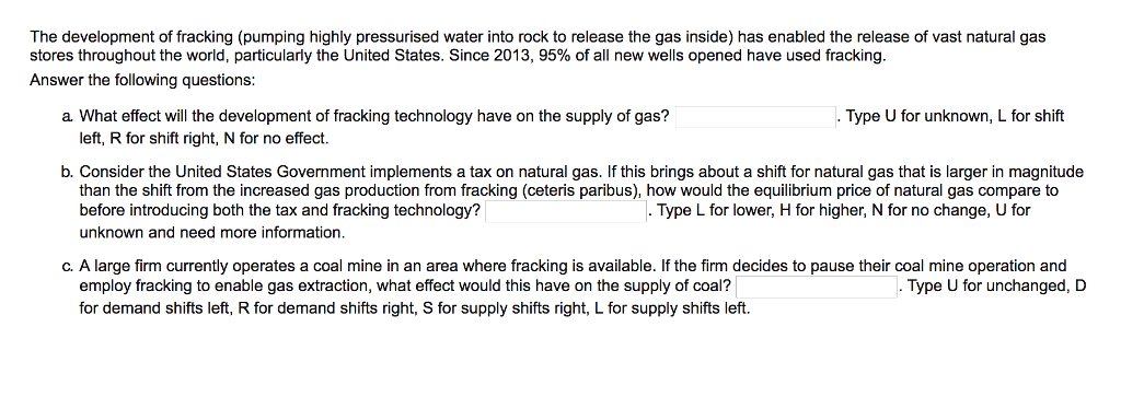 Solved The development of fracking (pumping highly | Chegg.com