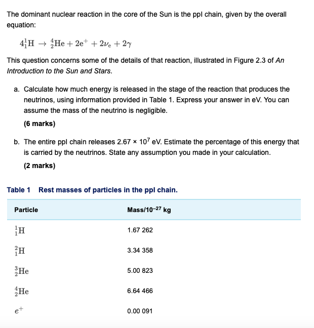 Figure 2.3 The ppI chain of nuclear reactions that is | Chegg.com