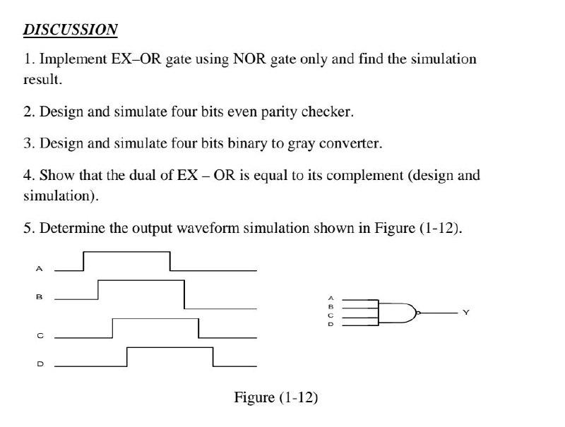 Solved DISCUSSION 1. Implement EX-OR gate using NOR gate | Chegg.com