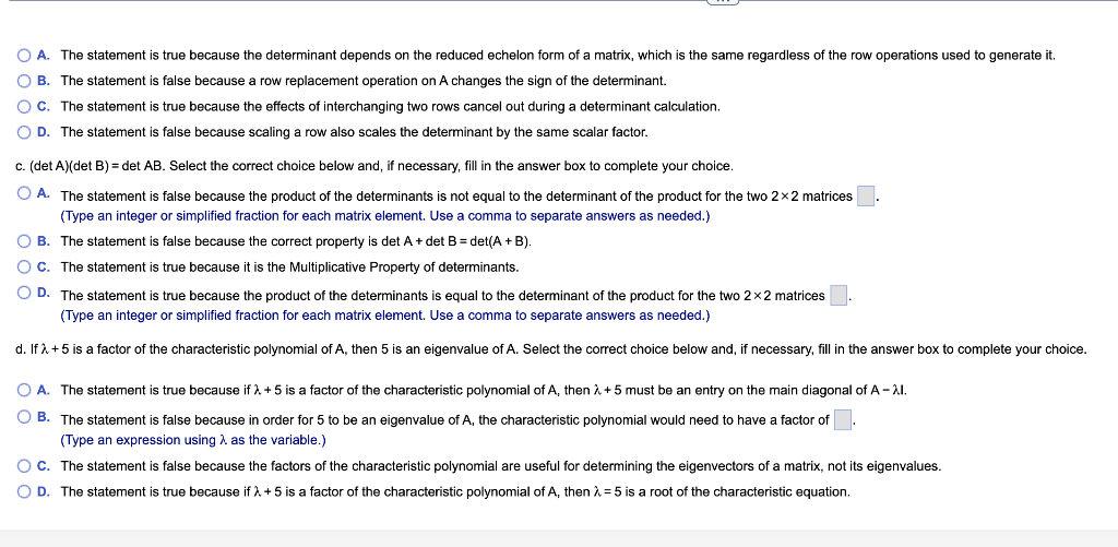 Solved Let A and B be nxn matrices. Mark each statement true | Chegg.com