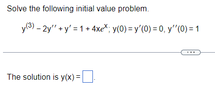 Solved Solve the following initial value problem. | Chegg.com