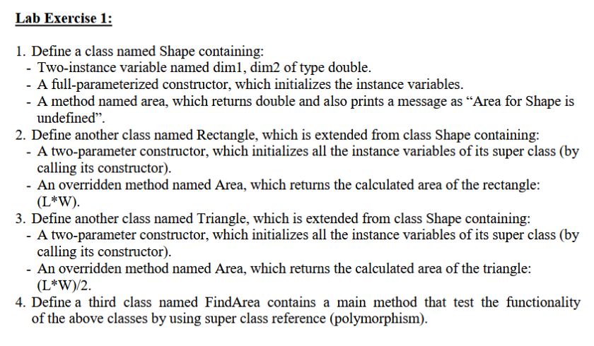 Solved 1. Define a class named Shape containing: - | Chegg.com