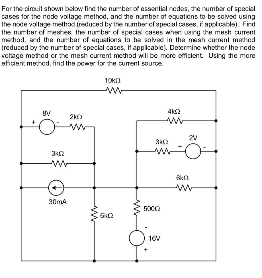 Solved For the circuit shown below find the number of | Chegg.com