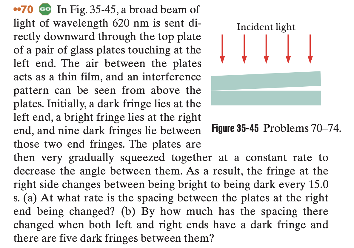 Solved ∙70 so In Fig. 35-45, a broad beam of light of | Chegg.com