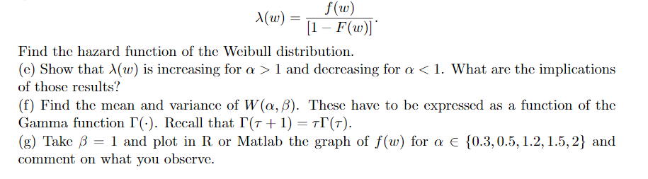 Solved Problem 2: A popular random variable W for modeling | Chegg.com